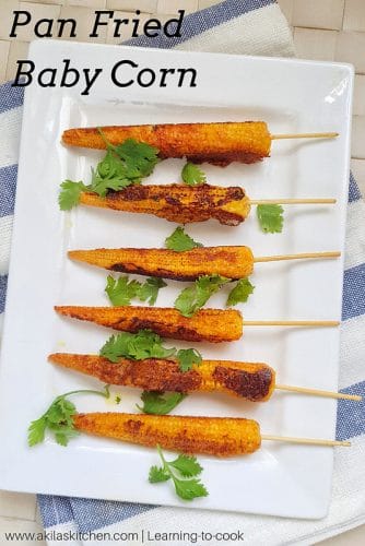 Pan fried baby corn | Baby corn Recipes - Learning-to-cook